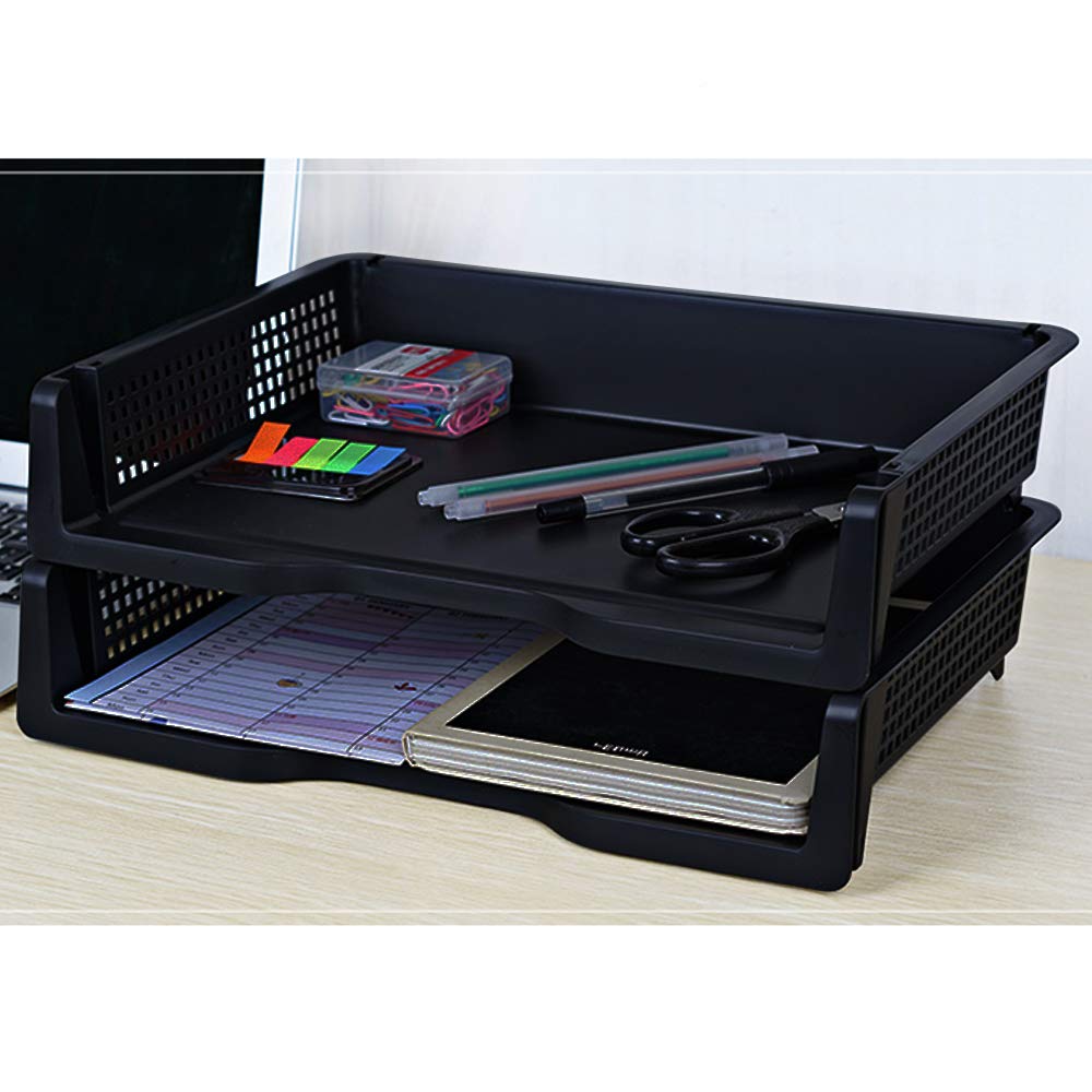 Snapklik.com : Kekow 6-Pack Plastic Stacking A4 Size Desk Organizer Tray