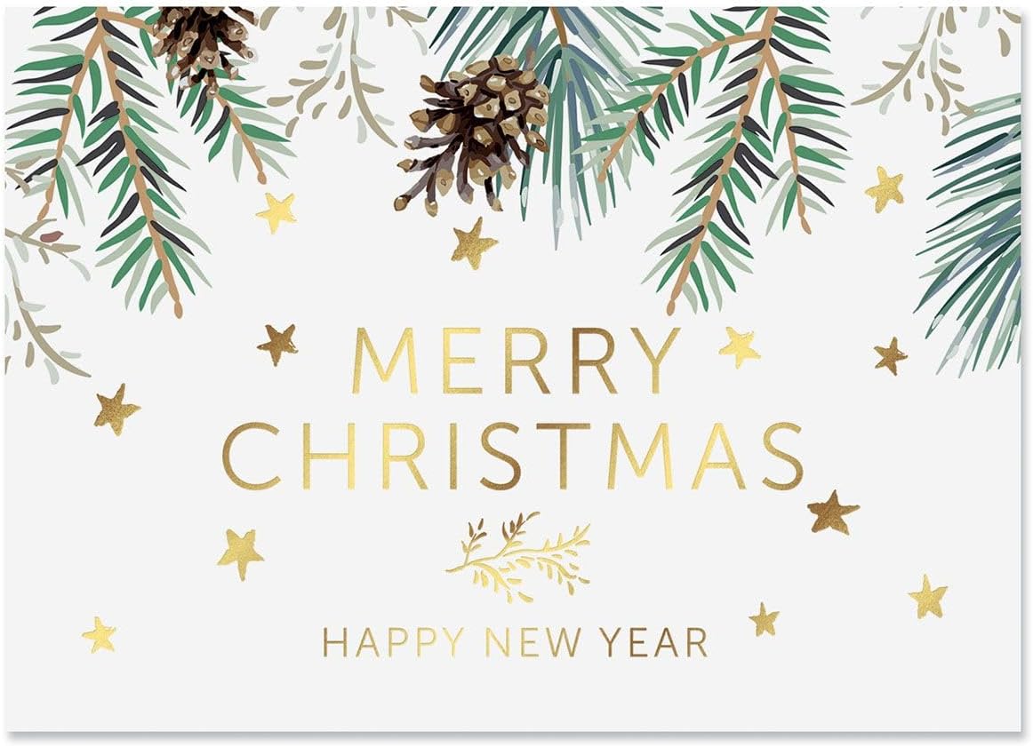 Amazon.com : Current Christmas Pine Deluxe Personalized Christmas Cards ...