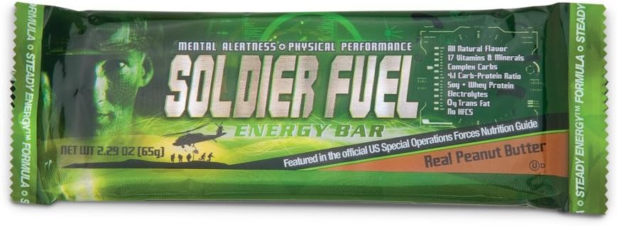 Amazon.com: Soldier Fuel Energy Bars, Peanut Butter, 2.29-Ounce Bars ...