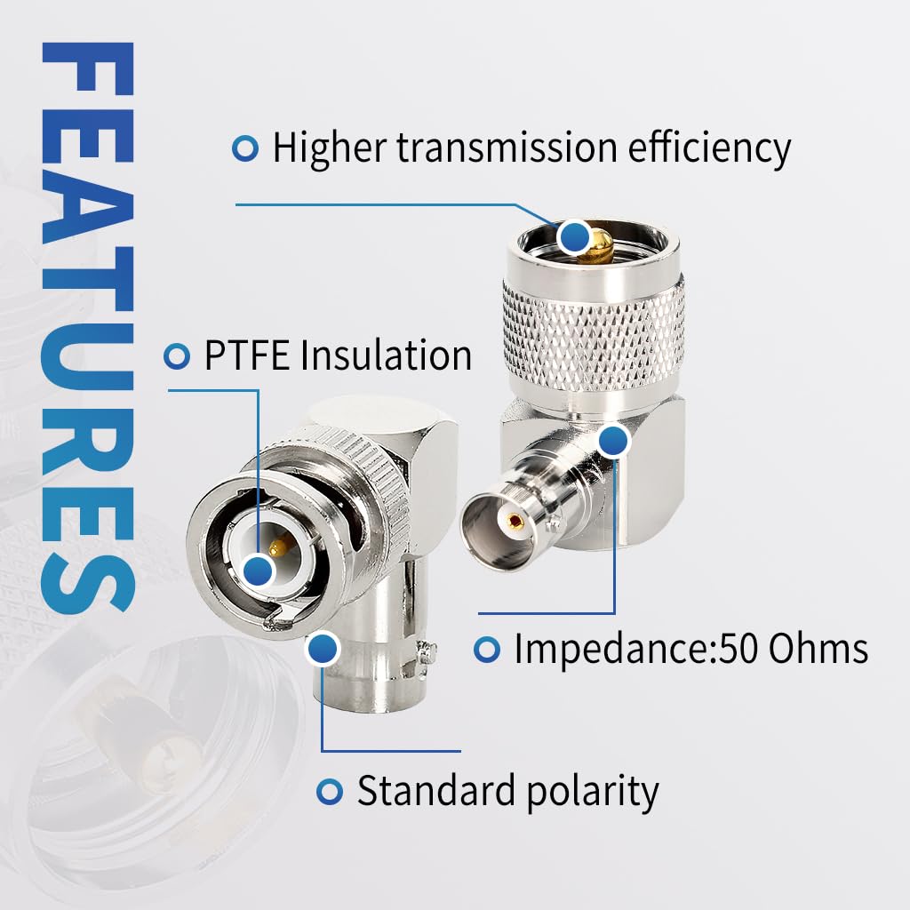 Snapklik.com : 3Pcs Right Angle RF Coaxial Adapter Connectors Kit PL259 ...