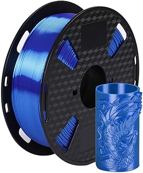 Review Silk Shiny Blue PLA 3D Printer Filament 1.75 mm 1KG 2.2LBS Shiny ...
