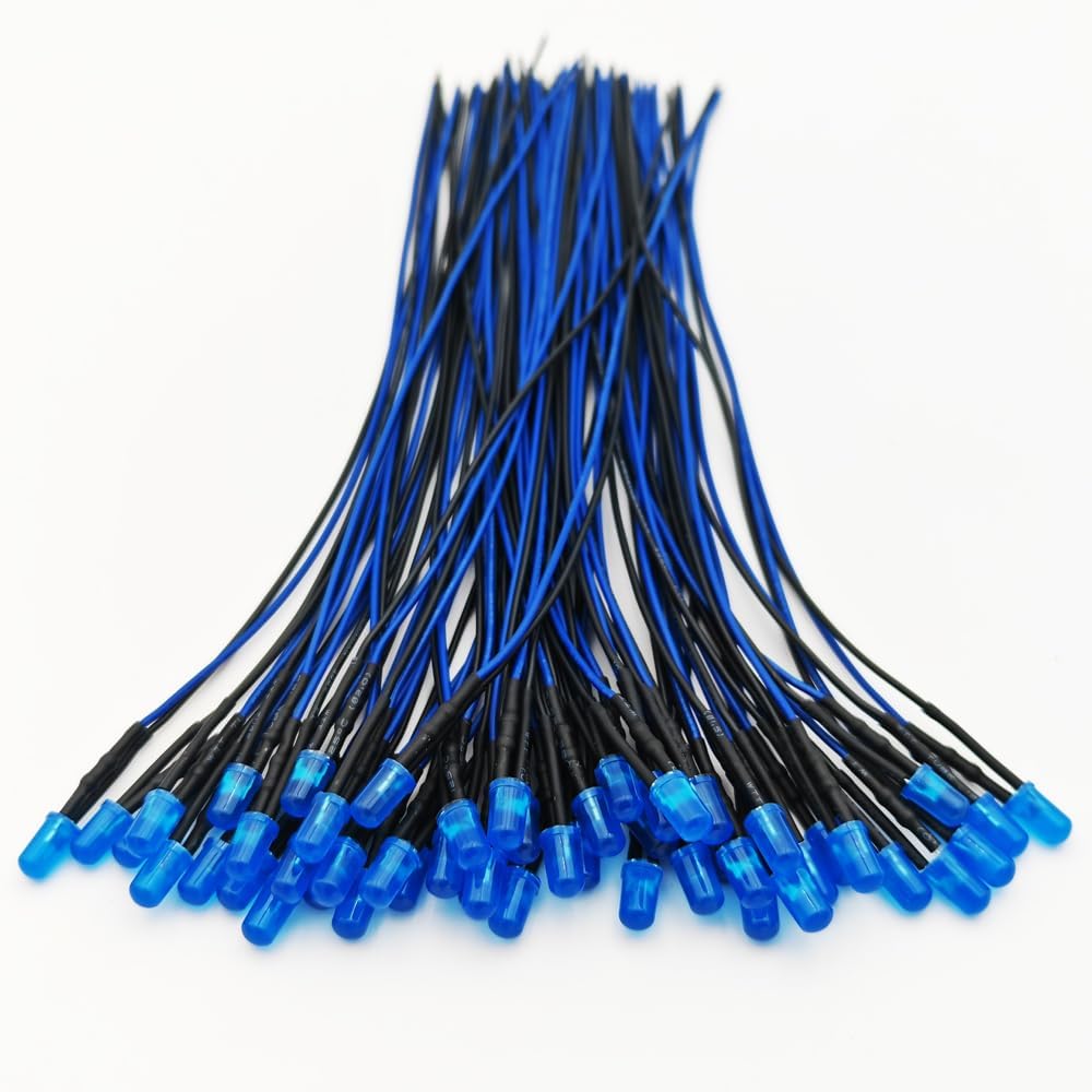 Amazon.com: Gebildet 50pcs 3V-4.5V-5V-6V-7.5V-9V-12VDC 5mm Blue LED ...