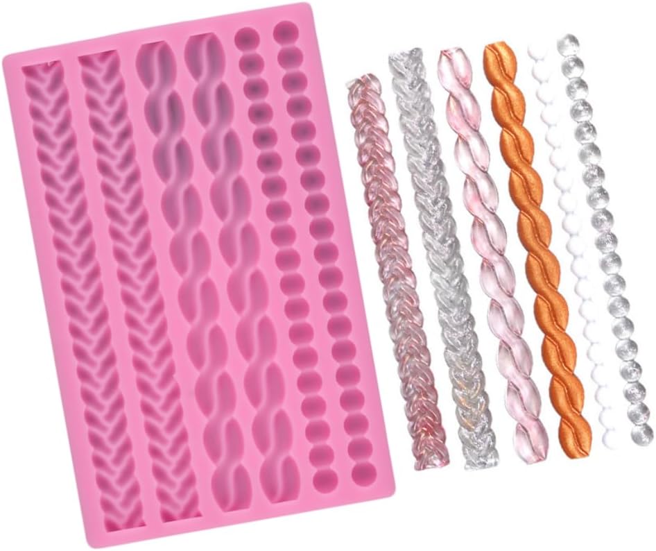 2 PCS Hemp Rope Fondant Mold Knit Rope Silicone Mold Rope Cake ...