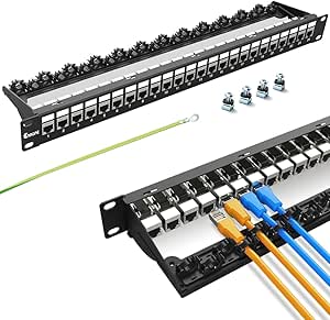 Amazon.com: Enmane 24Port Patch Panel Cat6 Keystone Patch Panel(EC Listed) RJ45 Patch Panel ...