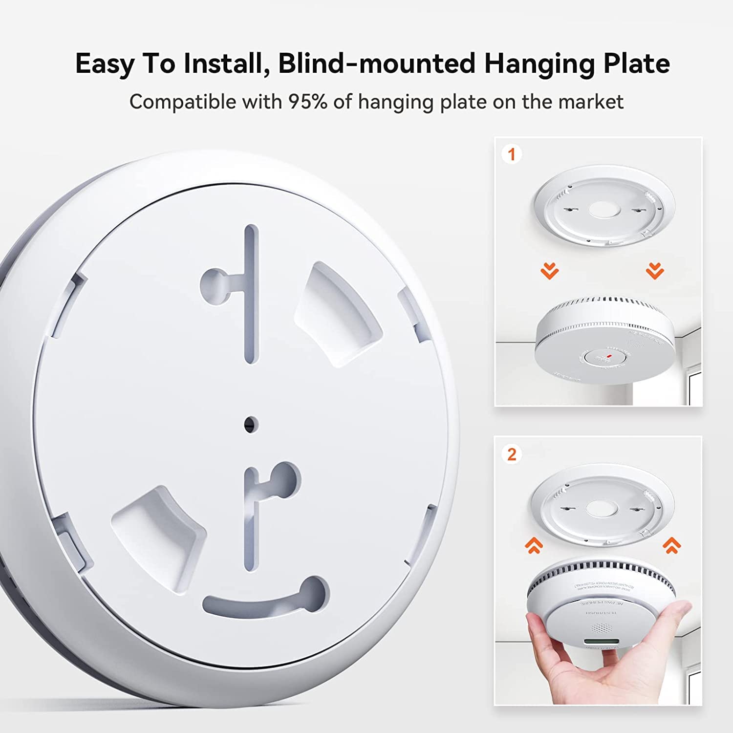 Jemay Combination Smoke Carbon Monoxide Alarm Detector with Display,7-Year Battery Smoke and CO ...