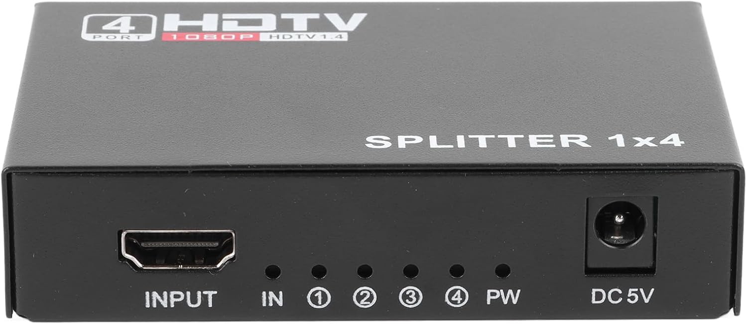 Elprico 1 In 4 Out Video Splitter, 1080P Supported, USB Power Cable ...