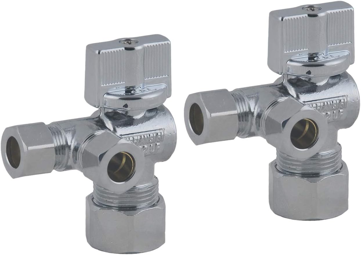 LD Valve- 1/4 Turn Dual Compression Outlet Angle Stop Valve, Quarter ...