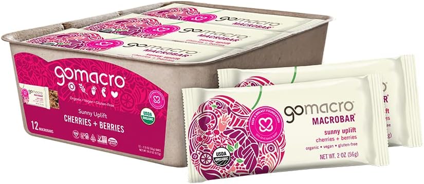 Amazon.com : GoMacro MacroBar Organic Vegan Snack Bars Cherries ...