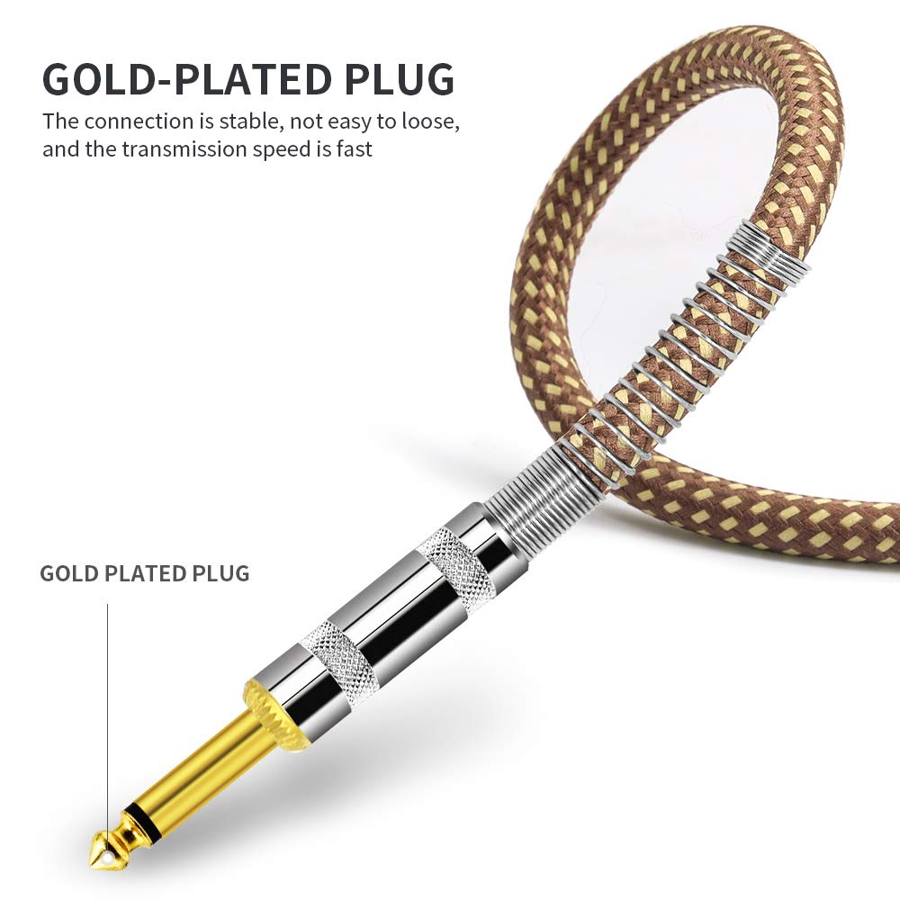 Snapklik.com : Disino Guitar Cable,1/4 Inch TS Right Angle To Straight ...