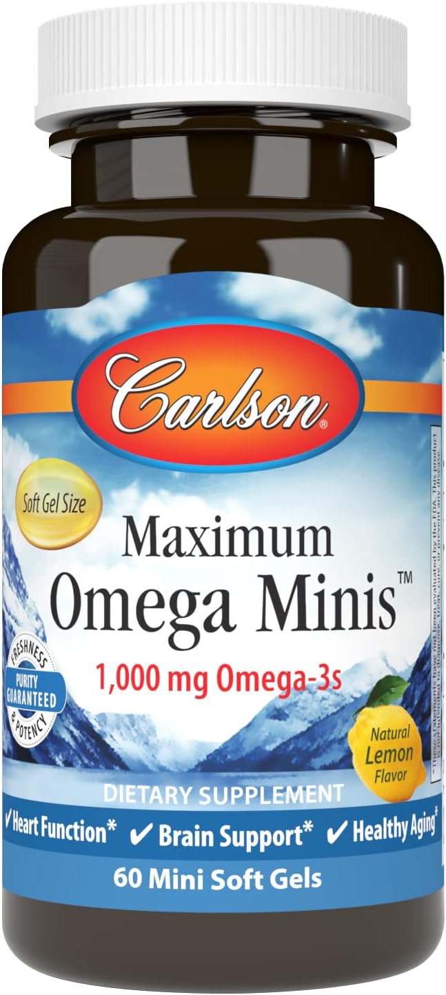 Amazon.com: Carlson Labs Elite Omega-3 Gems Fish Oil 1250mg, 60 ...
