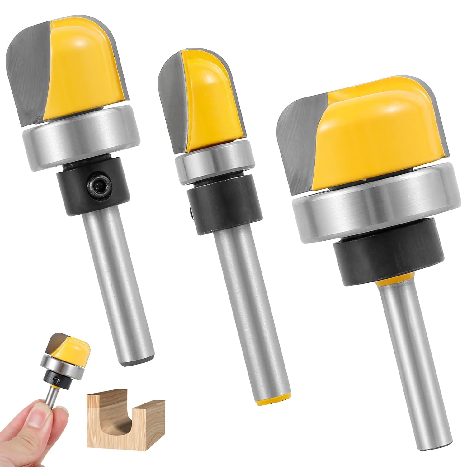 Amazon.com: 3Pcs Carving Router Bits, 1/4 Inch Shank Bowl and Tray ...