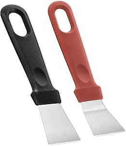 Amazon.com: 2Pcs Metal Scraper Griddle Scraper Tool Small Metal Spatula ...