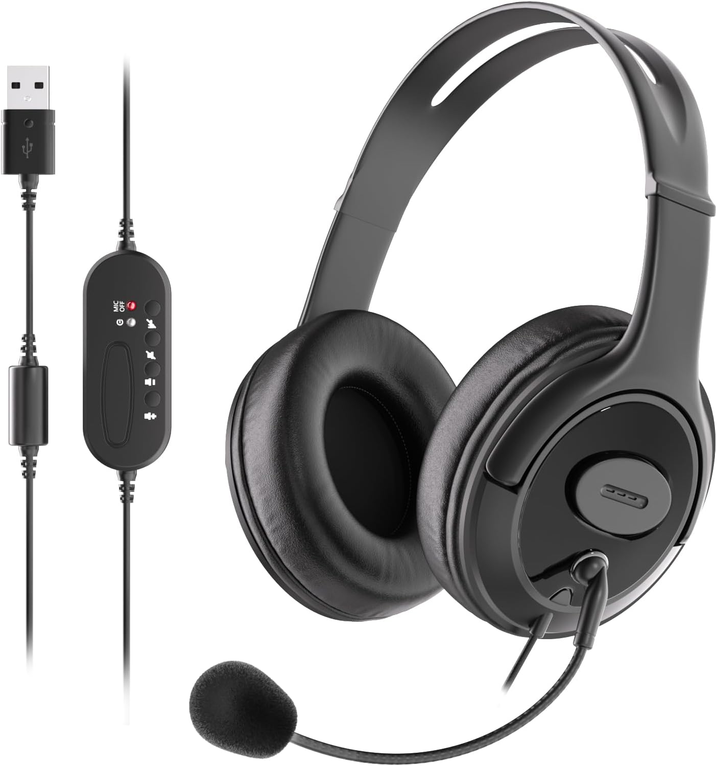 Amazon.com: USB Headset with Microphone for PC Laptop,108U Wired ...