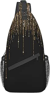 Amazon.com | Mvirnsw Black Gold Sparkly Glitter Fringe Sling Bag ...
