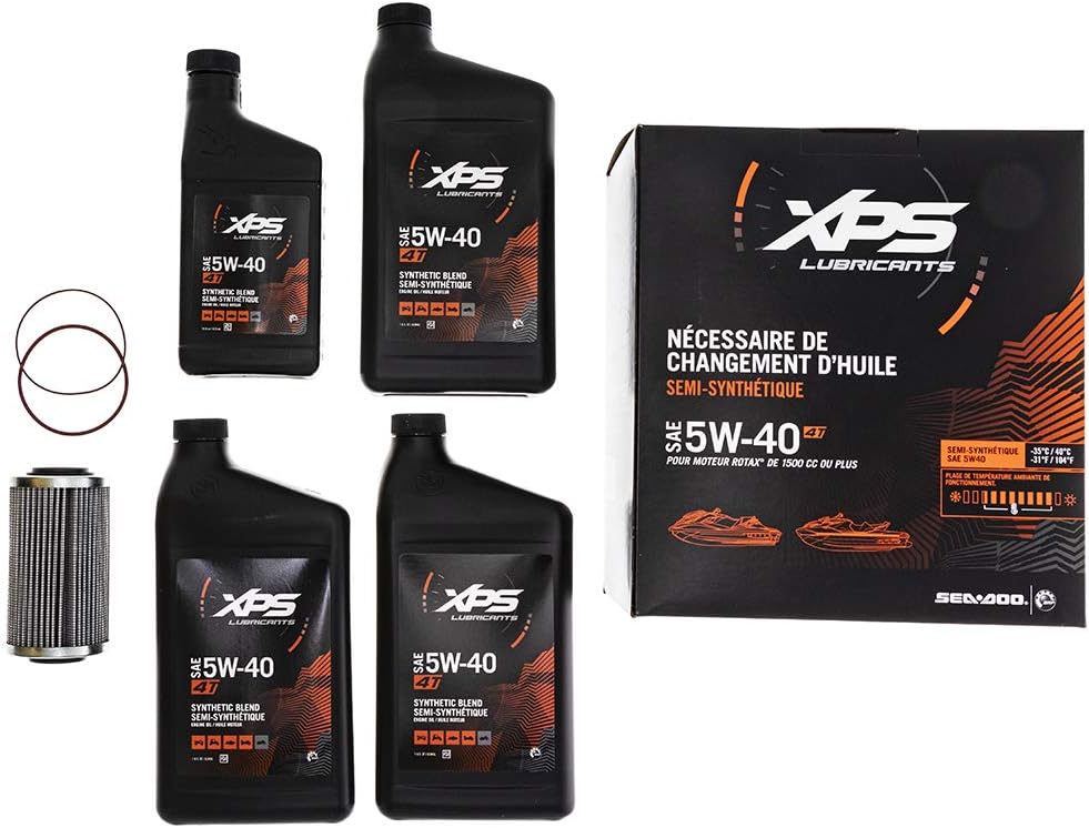Sea-Doo 4T 5W-40 Synthetic Blend Oil Change Kit for Rotax 1500 cc or ...
