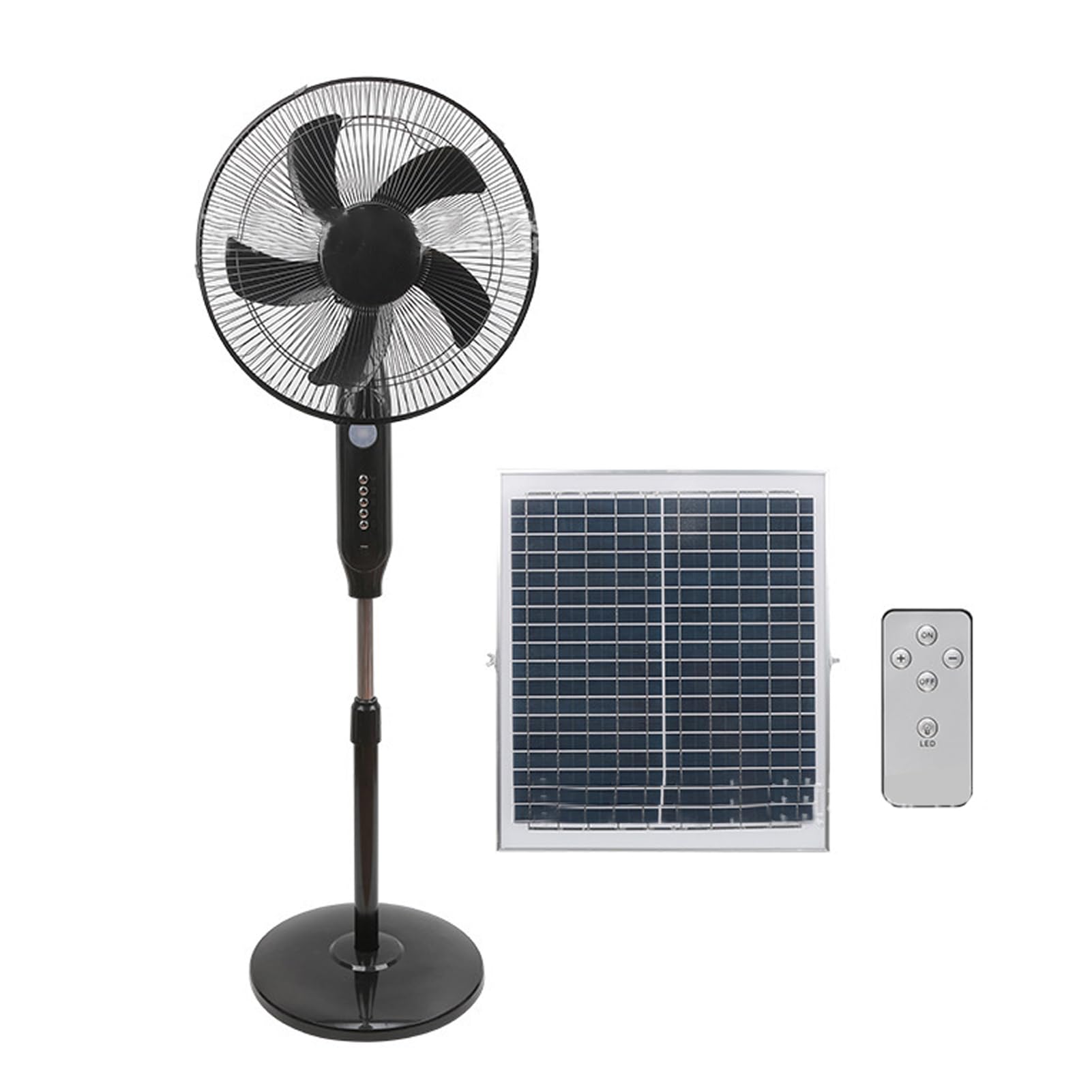 Amazon.com: 16in Solar Stand Fan - 2 Use Rechargeable Electric ...