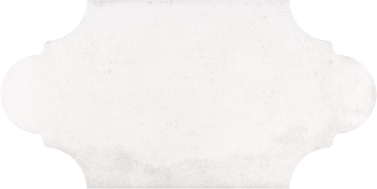 Merola Tile Alhama Provenzal White 6-1/4" x 12-3/4" Porcelain Floor and ...