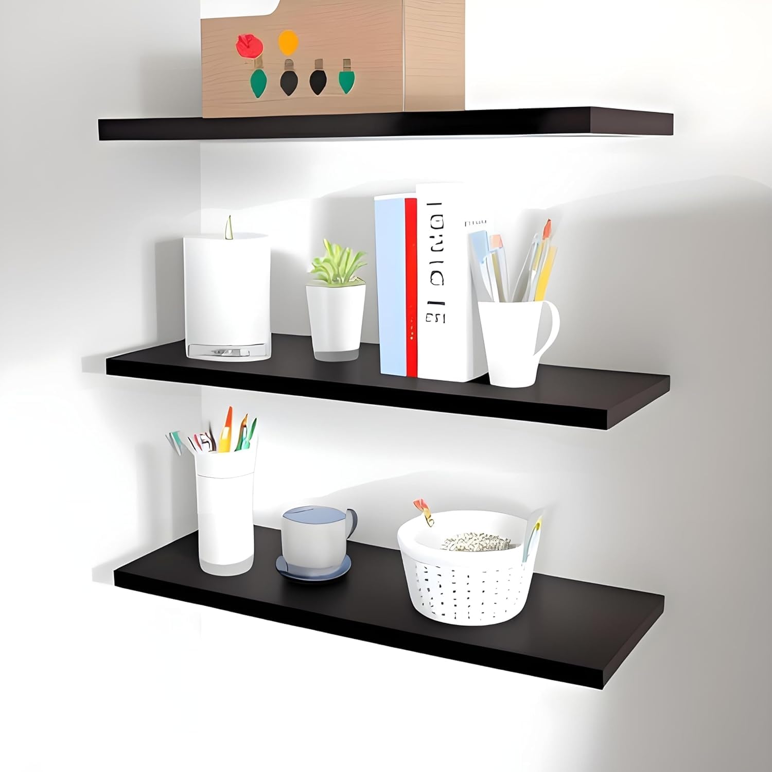 PNDG Book Rack for Study Room, Office, Kitchen,Engineered Wood Wall ...