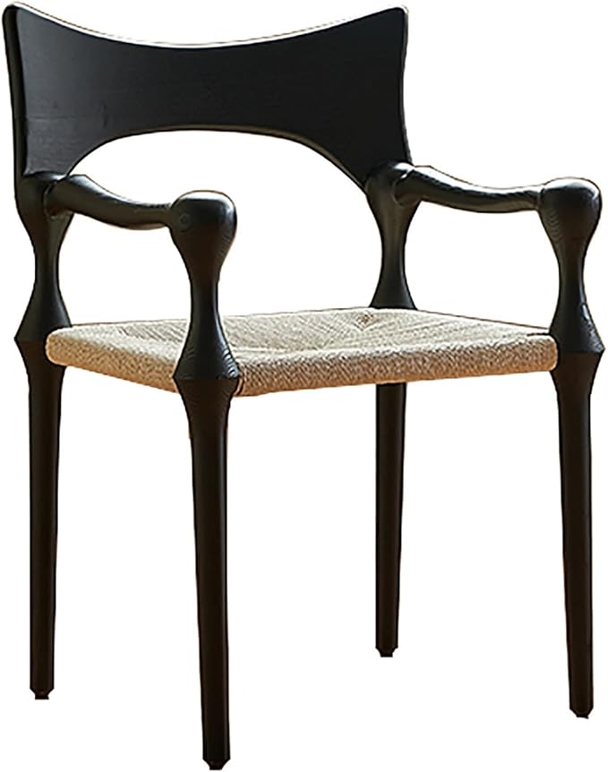 Amazon.com - GLQDZ Solid Wood Rattan Dinning Room Chairs, Mid Century ...