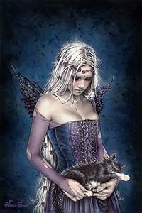 Victoria Frances Angel Wings Gothic Fantasy Cat Poster 24 x 36 inches ...