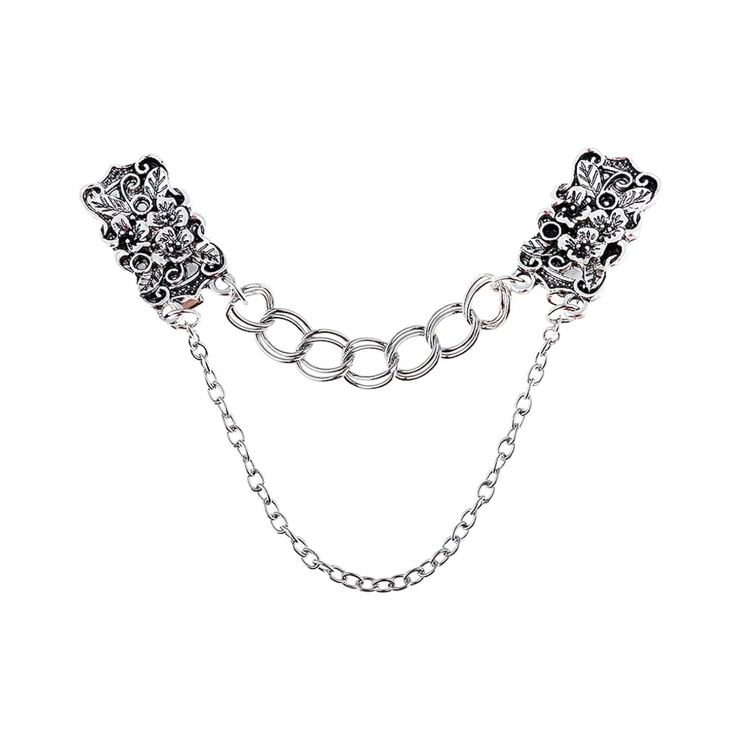 Amazon.com: JUNYY Carved Women's Link Button Dresses Shirt Collar Clip ...