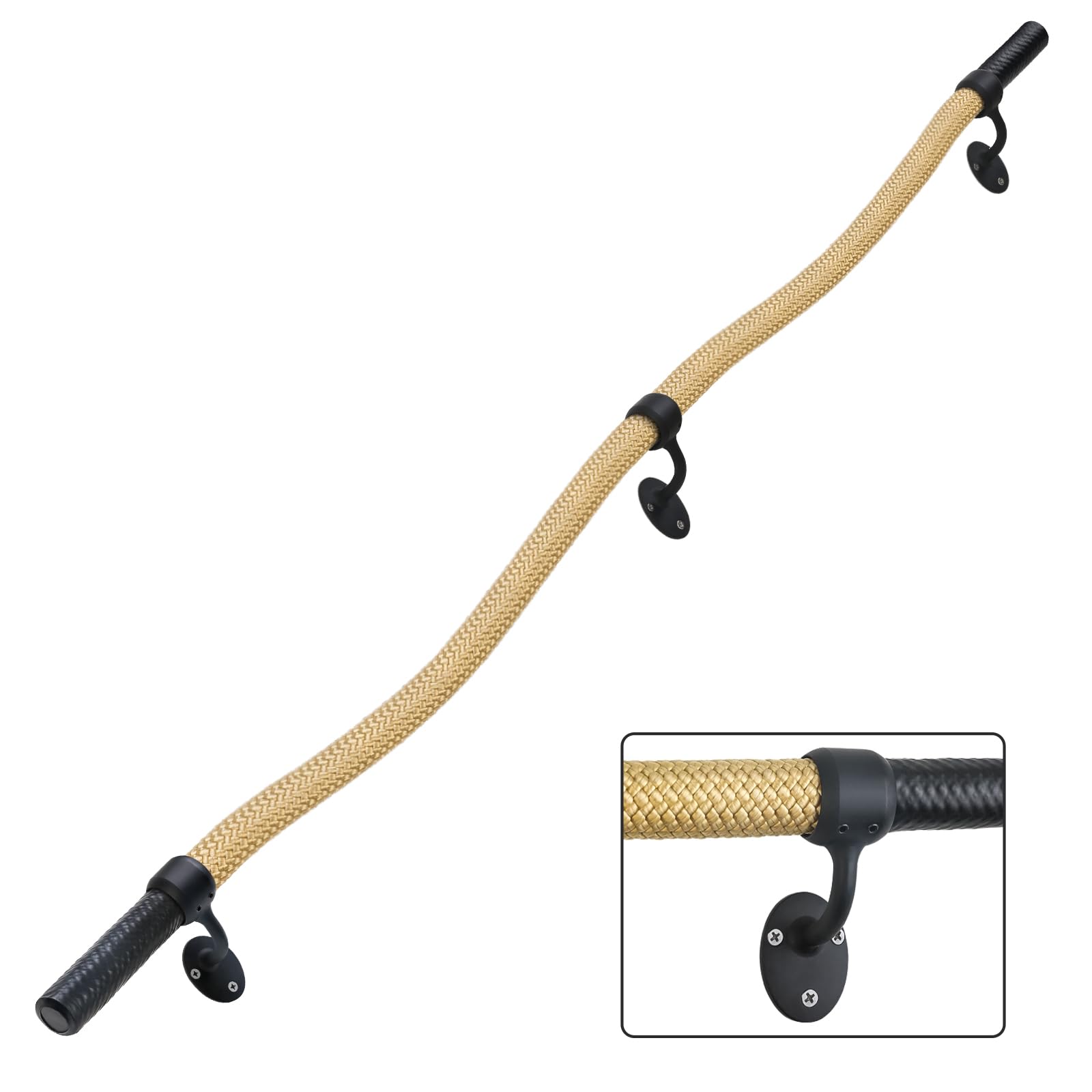 Snapklik.com : Rope Stair Railing 1.5 Inch Round Hand Rails For Indoor ...