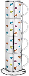Farm Animals Stacking Mugs Set - Colourful Cow Pig Sheep Horse ...