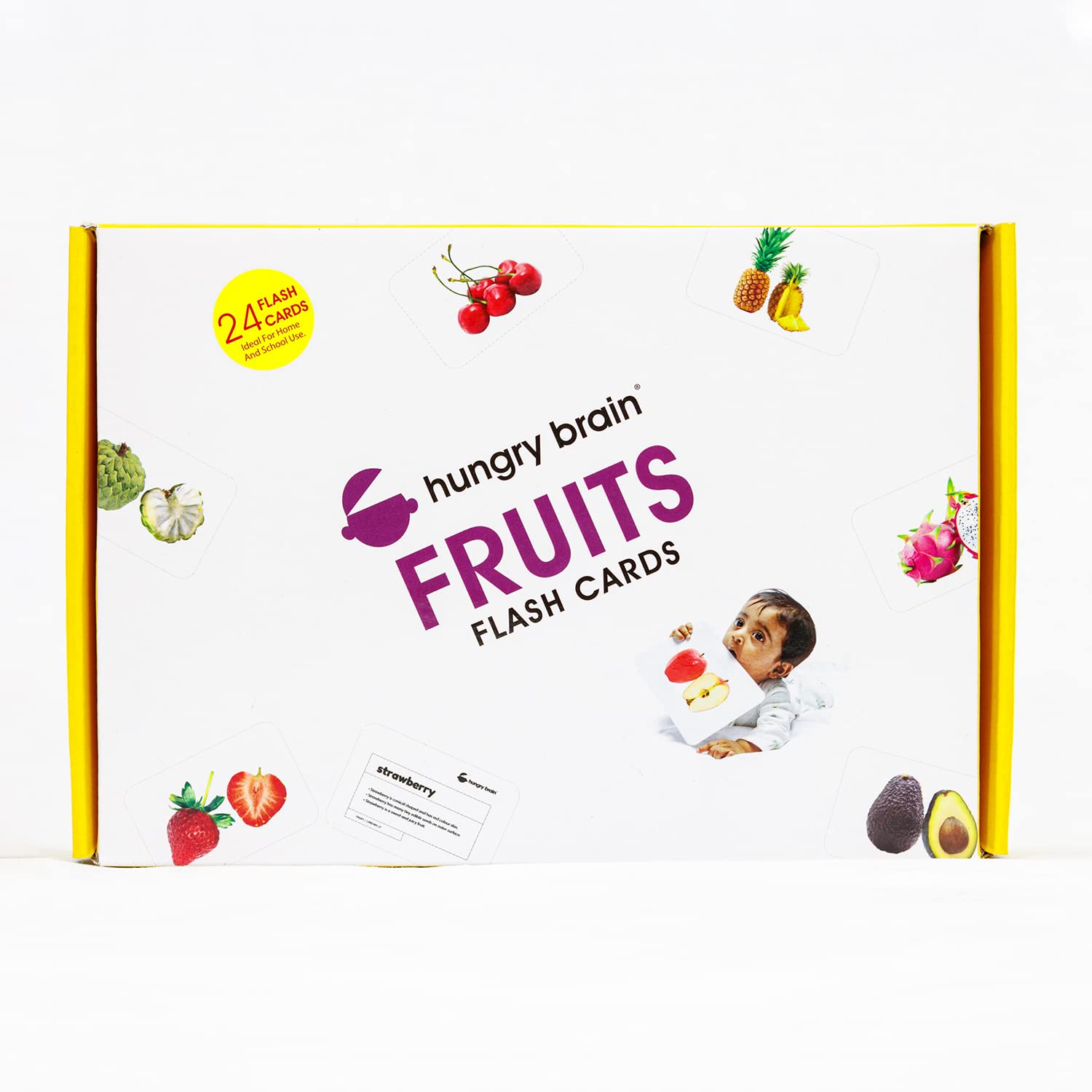 Buy hungry brain Fruits Flash Cards for Kids I A5 Size, 24 Flash Cards ...