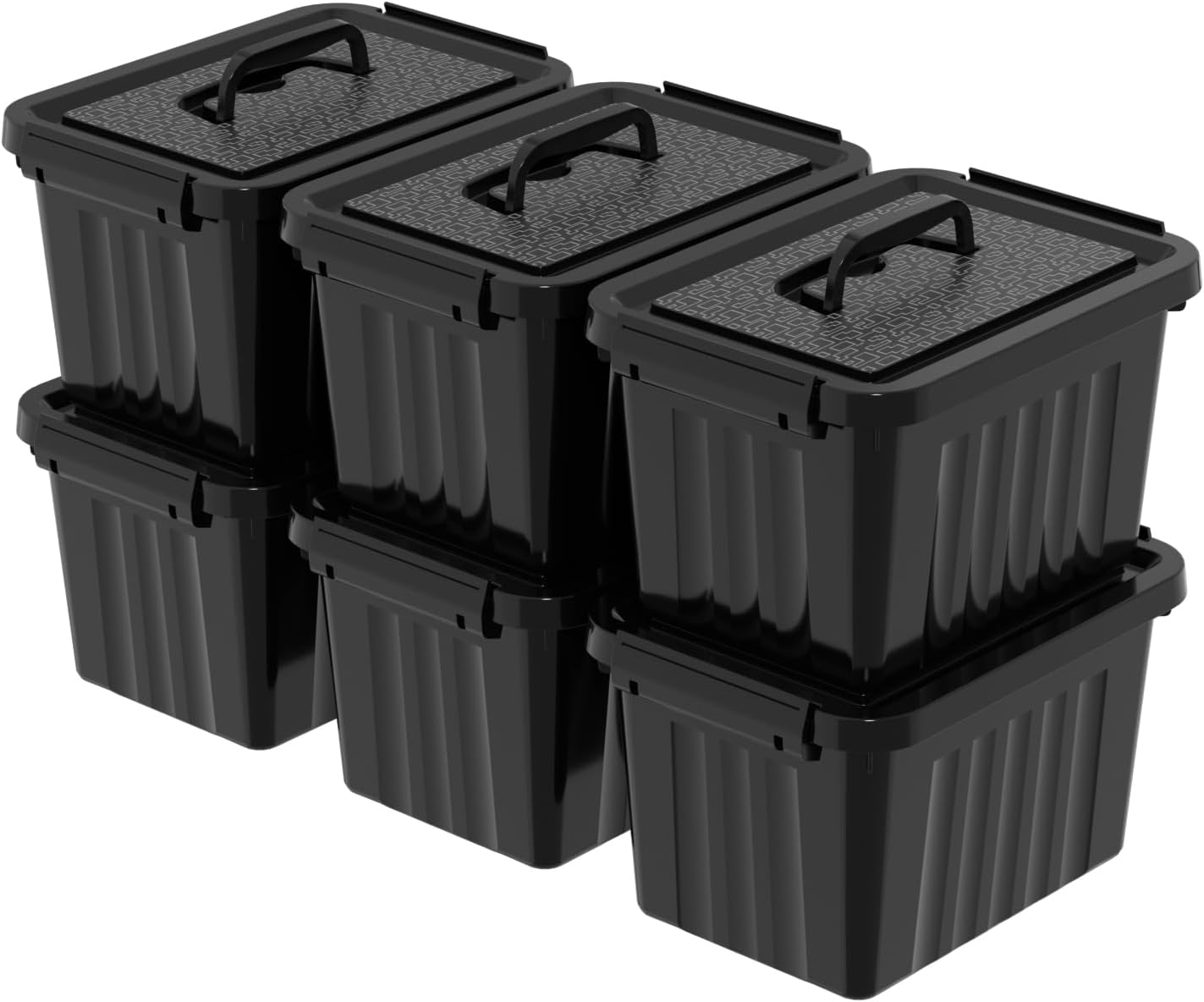 STORM TRADING GROUP 24 Litre Large Black Plastic Storage Box With See ...