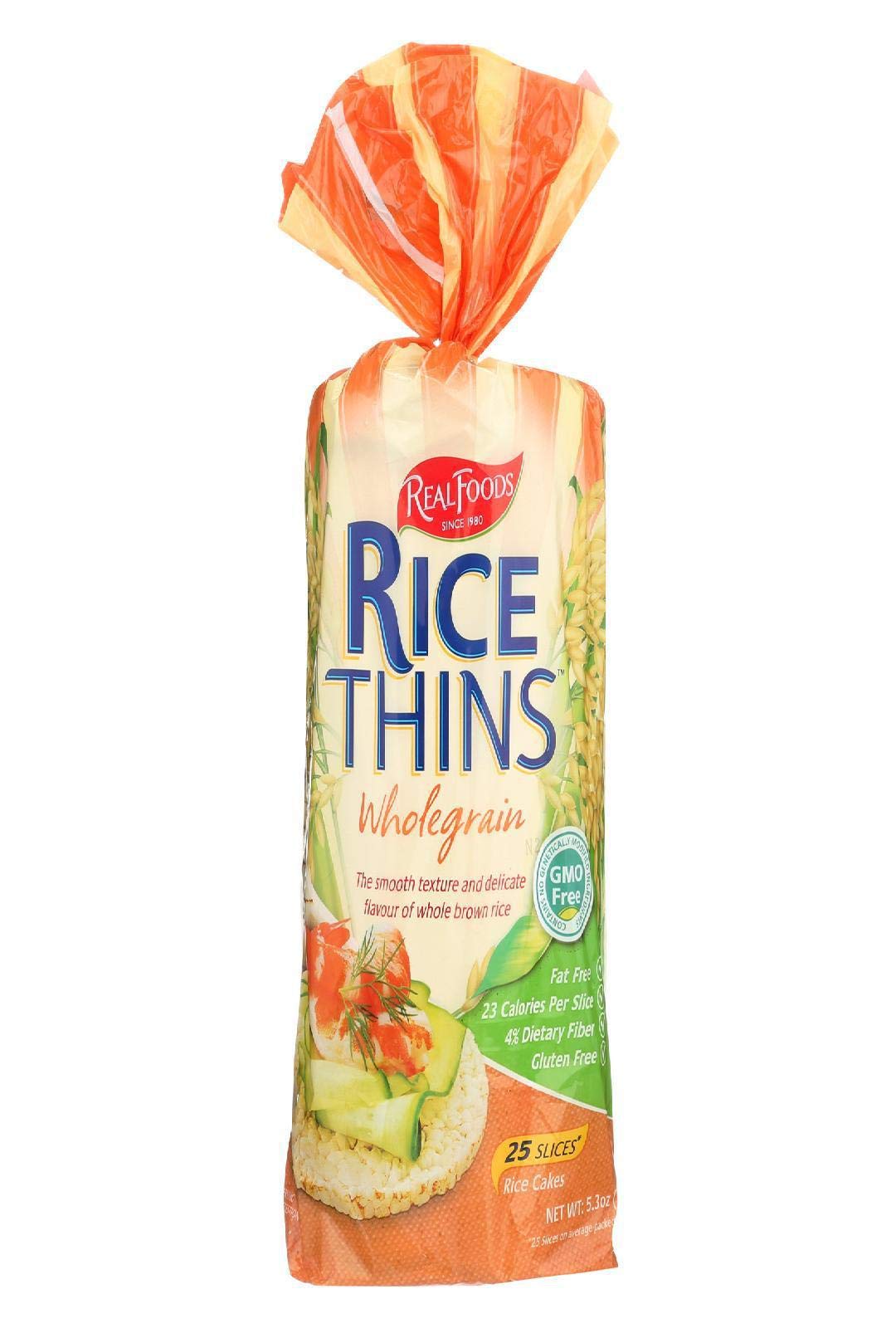 Amazon.com : REAL FOODS Whole Grain Rice Thins, 5.3 OZ : Rice Cakes ...