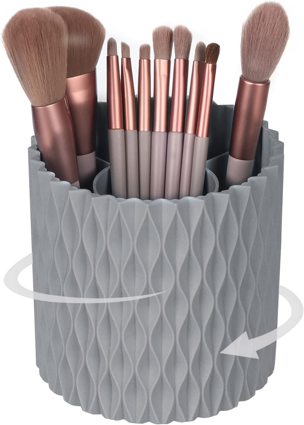 Amazon.com: 360°Rotating Makeup Brush Holder Makeup Organizer 5 Slot ...
