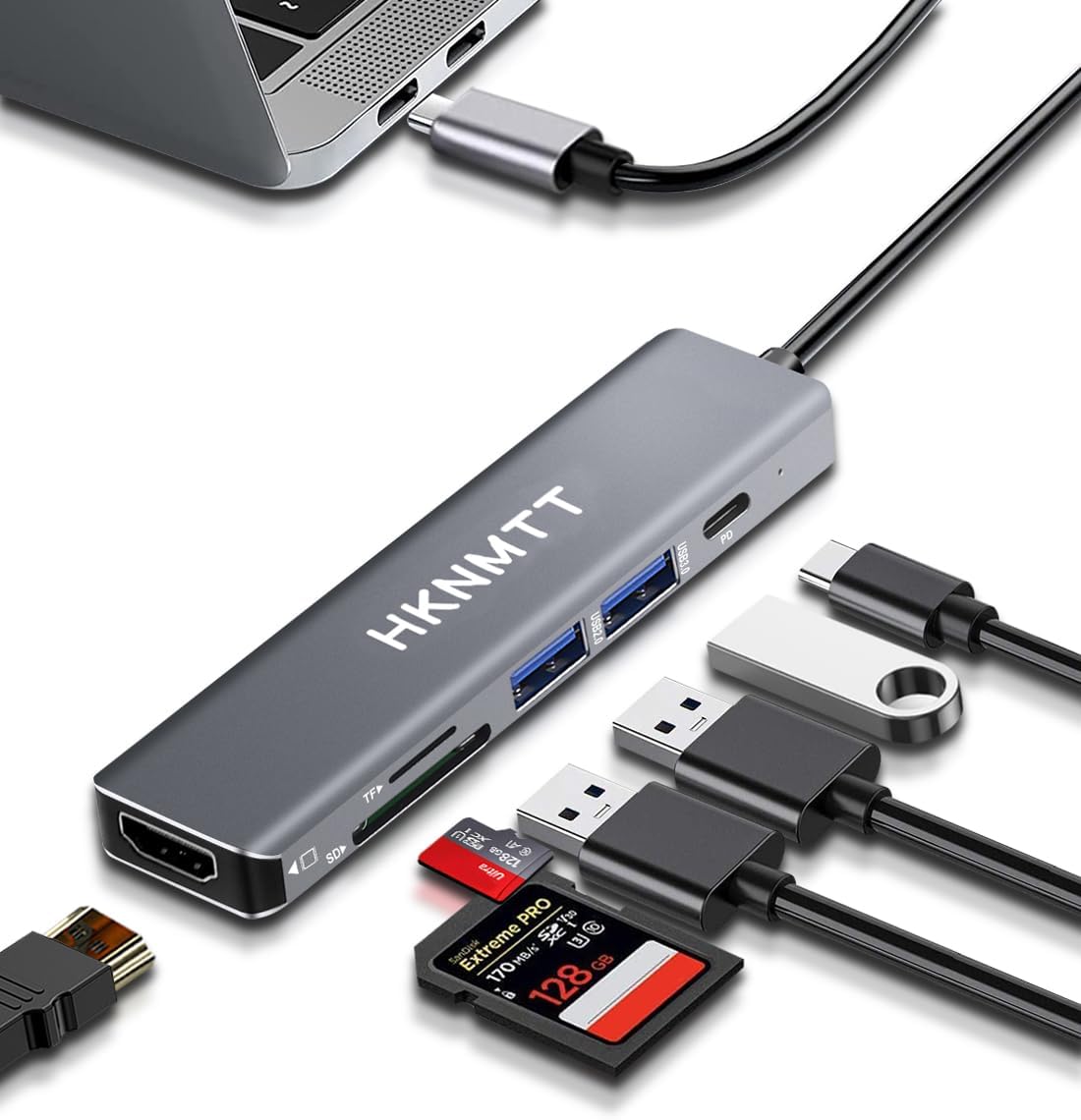 Amazon.com: EKSA Triple Display USB C Hub with 2 HDMI 4K, 8-in-1 USB ...