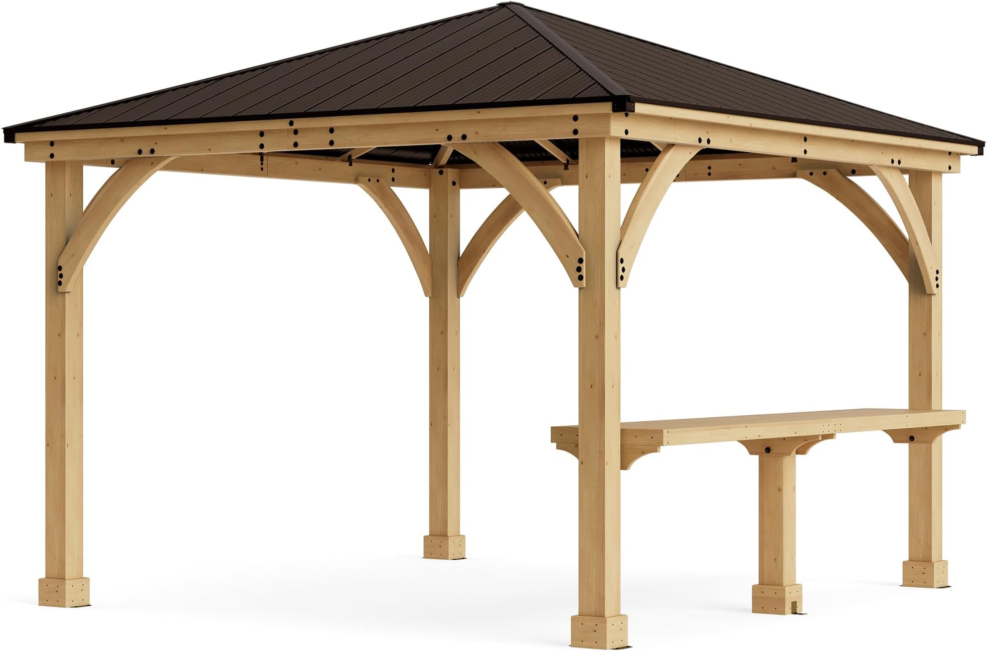 Amazon.com : Yardistry 12 x 14 Meridian Gazebo Rain Gutters, Complete ...
