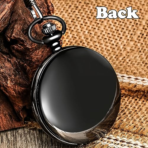 Tiny Tim Classic Black Pocket Watch Unique Memorable Gift for Husband ...