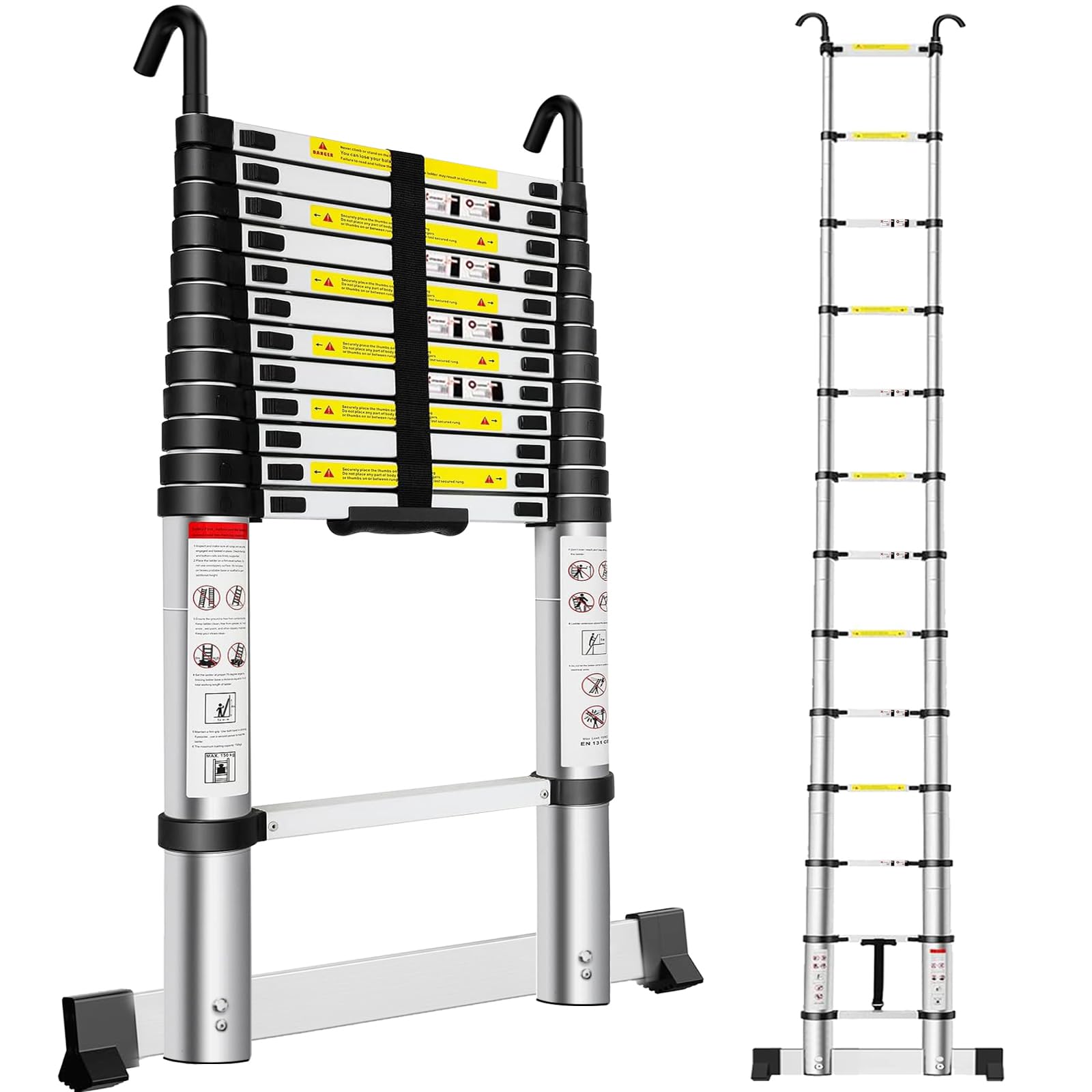Exleiter Extendable Telescopic Ladder 3.8M, Aluminium Telescoping ...