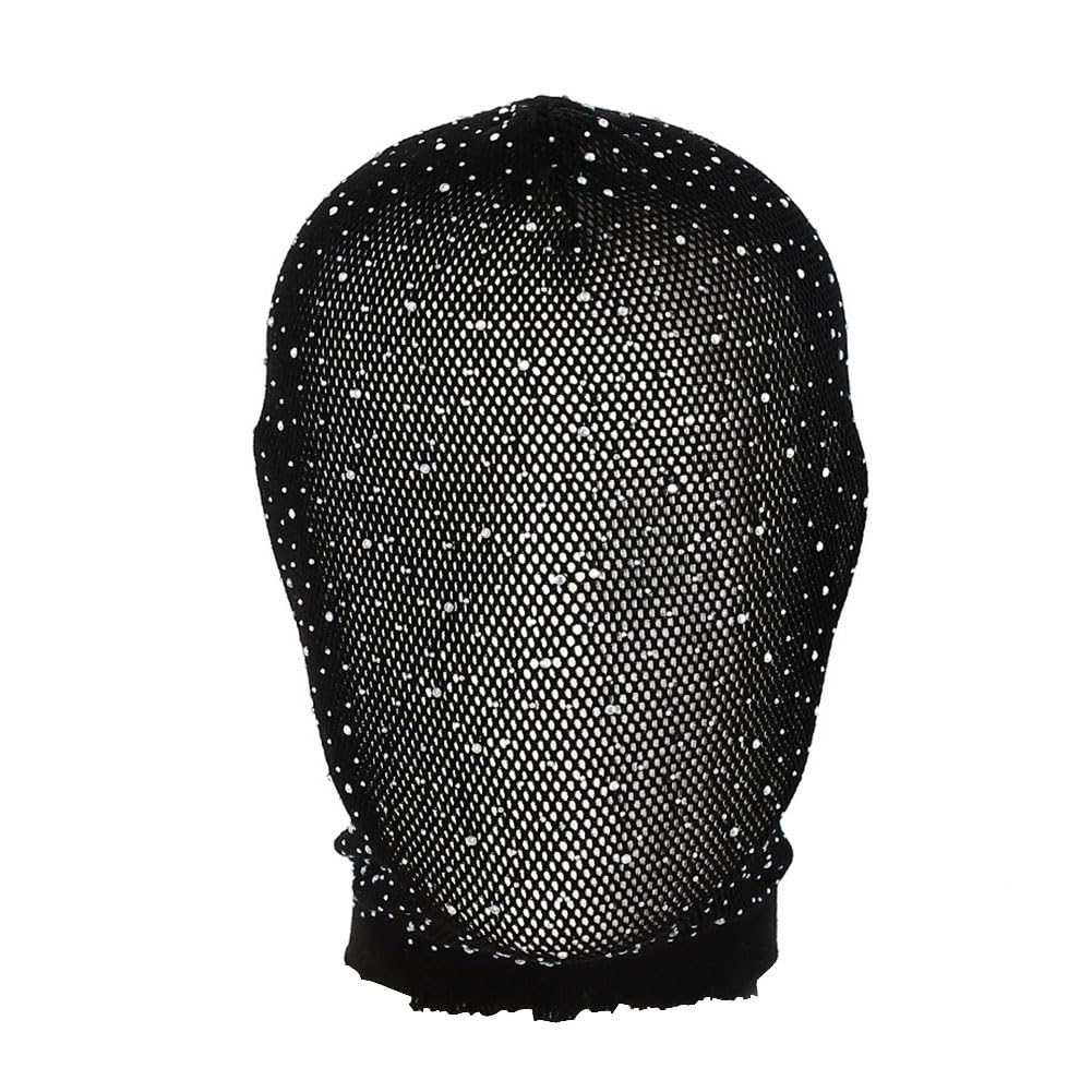 Black Crystal Elastic Mesh Rhinestone Masquerade Masks Full Face Veils ...