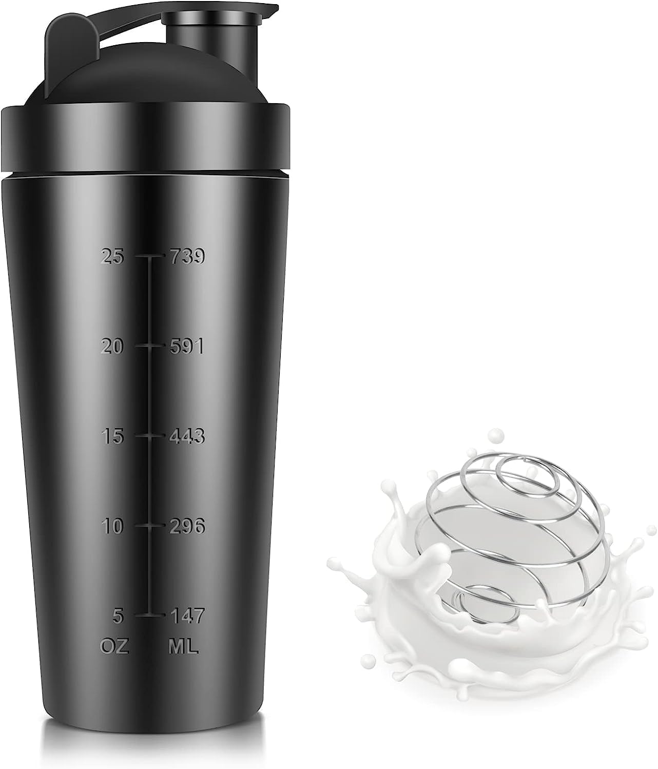 Amazon.com: 25-Ounce Stainless Steel Protein Shaker with Mixing Ball ...