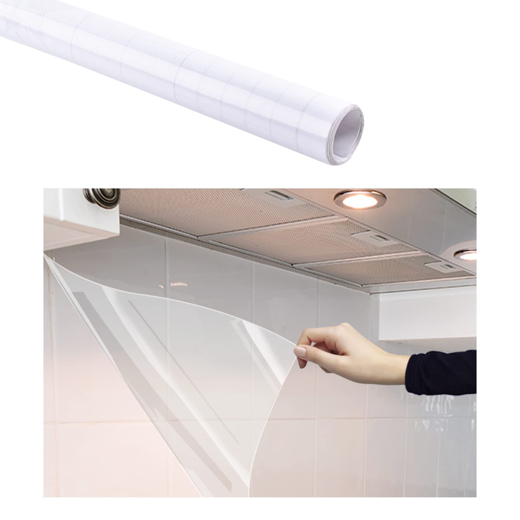 Kitchen Backsplash Wallpaper, 9.8×1.3ft Transparent Oil Proof ...