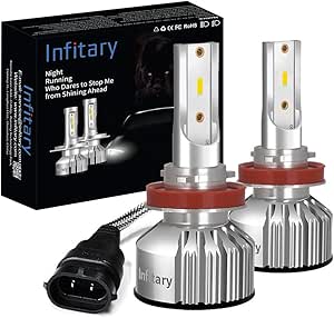 INFITARY H11/H8/H9 LED Headlight Bulbs CSP 10000LM Bulb High Low Beam ...