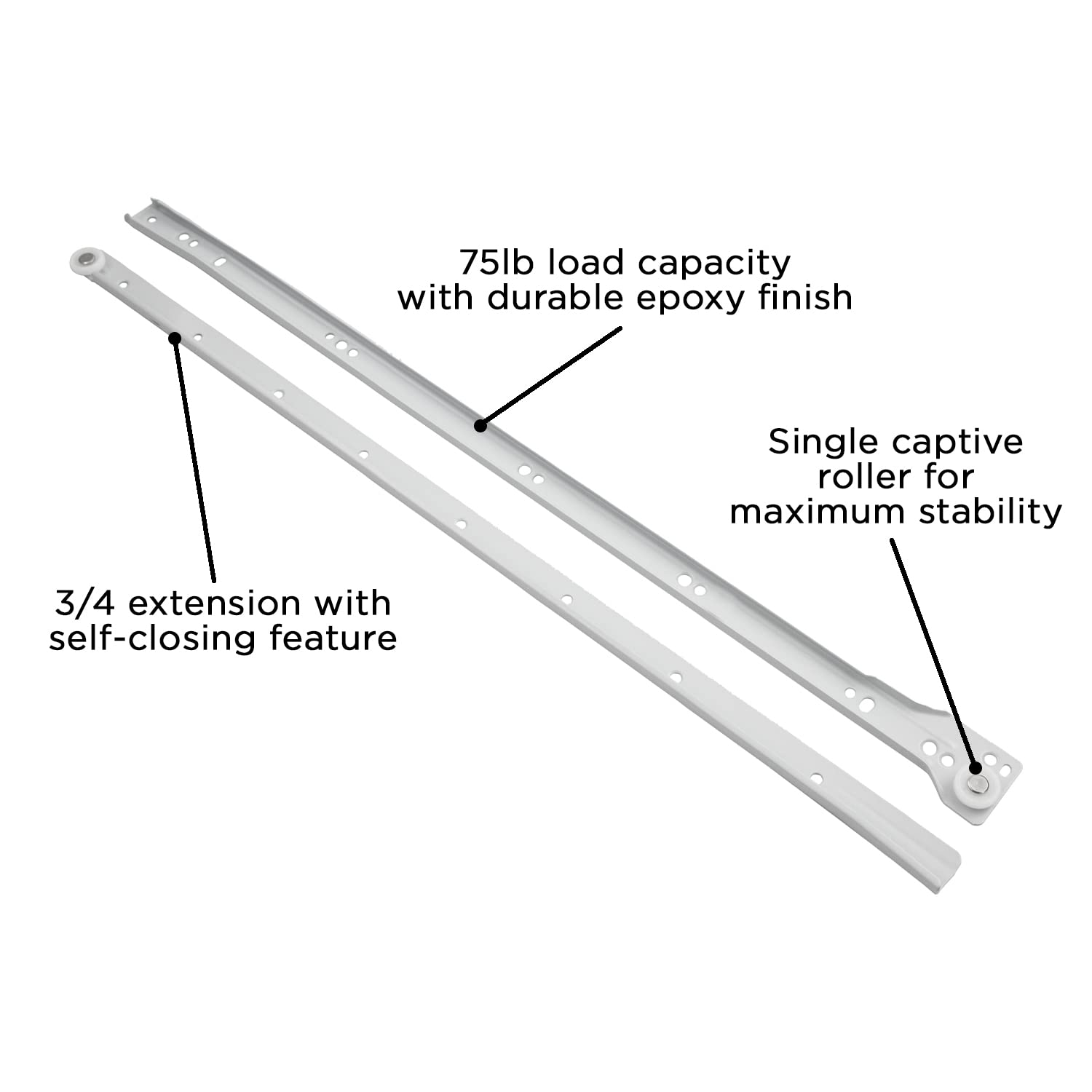 Snapklik.com : Side Mount Cabinet Drawer Slides, Heavy Duty & Soft ...