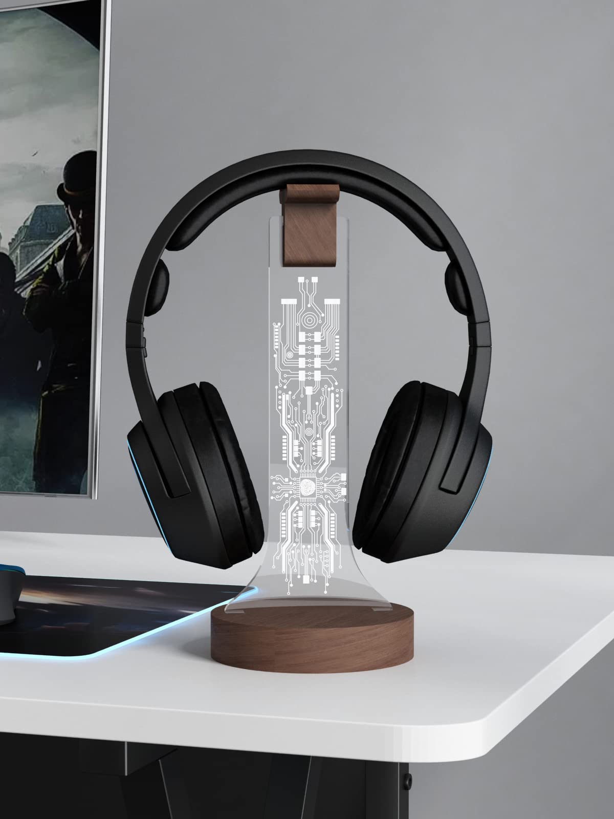 Snapklik.com : YuanDian Headphone Stand, Personalized Light Up Wood ...