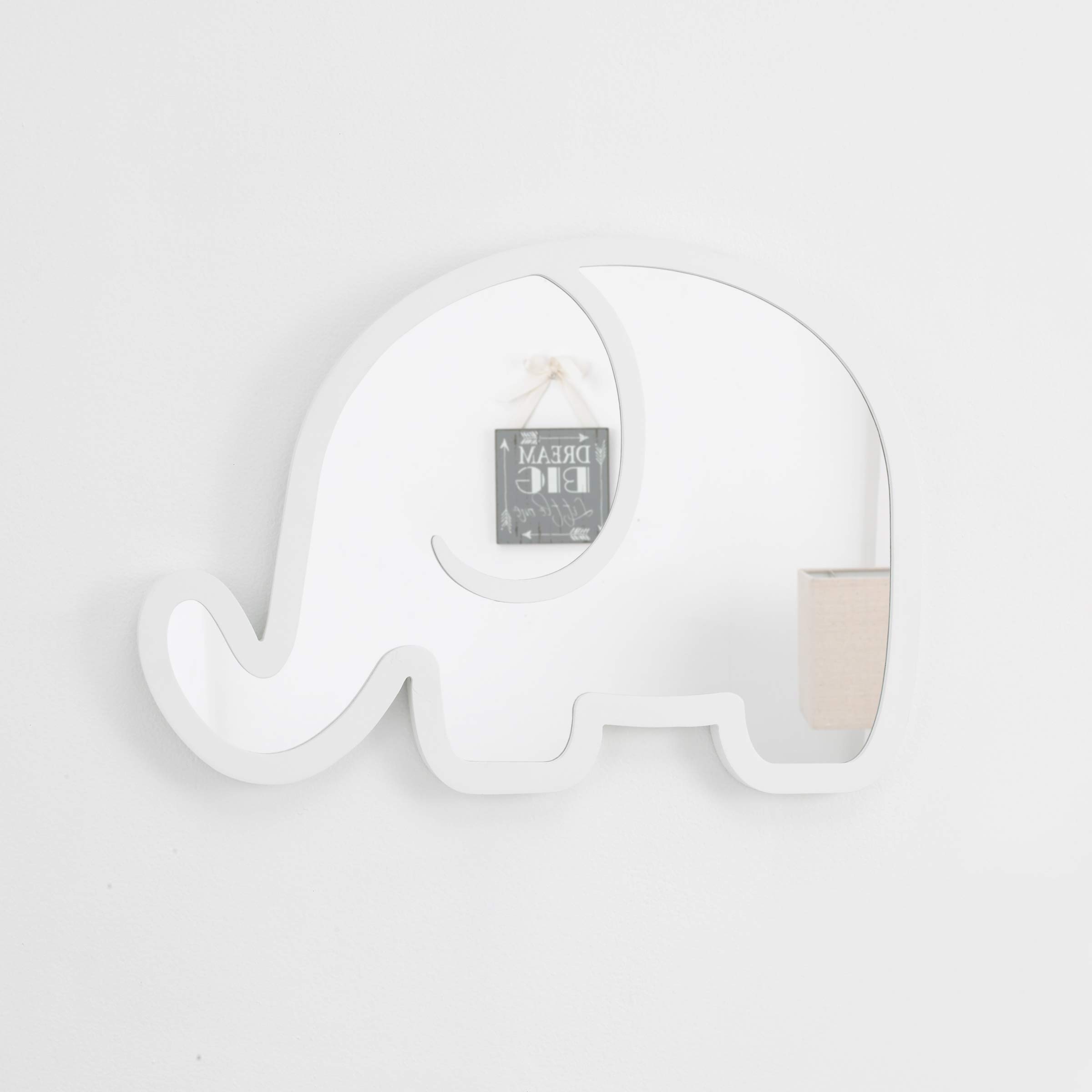 NoJo Elephant Shaped Mirror - Easy Hang Shatter Proof Mirror, Wooden ...