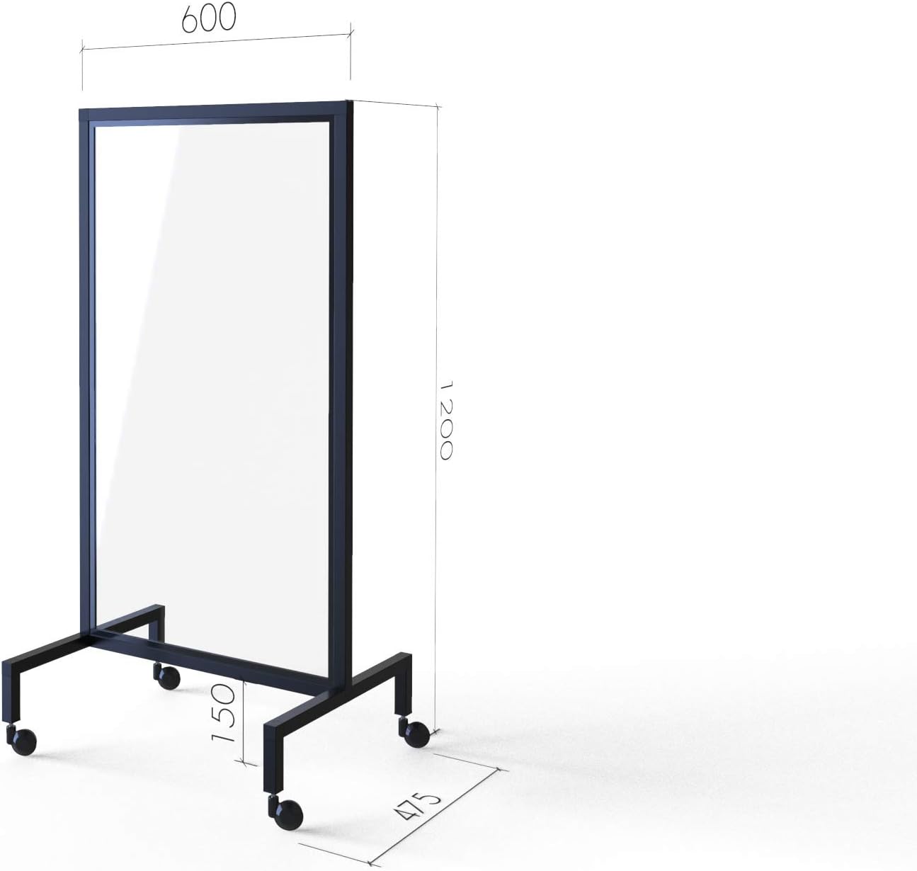 Plastock Nano Floor Standing Clear Perspex Safety Screen with Lockable ...