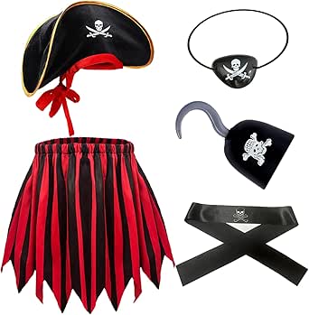 Amazon.com: Byfirty 5Pcs Pirate Costume Kids,Girls Pirate Costumes ...