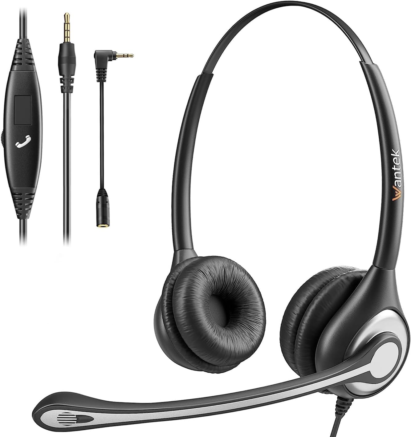 Wantek Computer Headset with Microphone, Headphones with Mic, PC ...