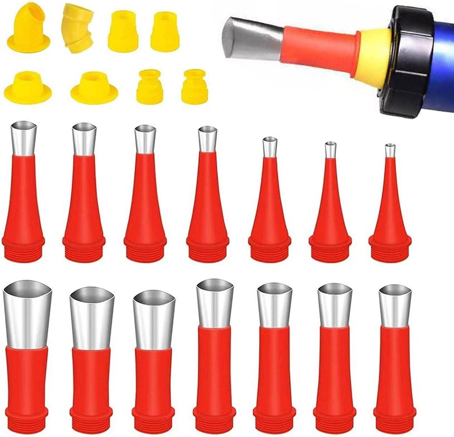 22 Silicone Nozzles, Integrated Rubber Nozzle Tool Kit, Caulking Tool ...