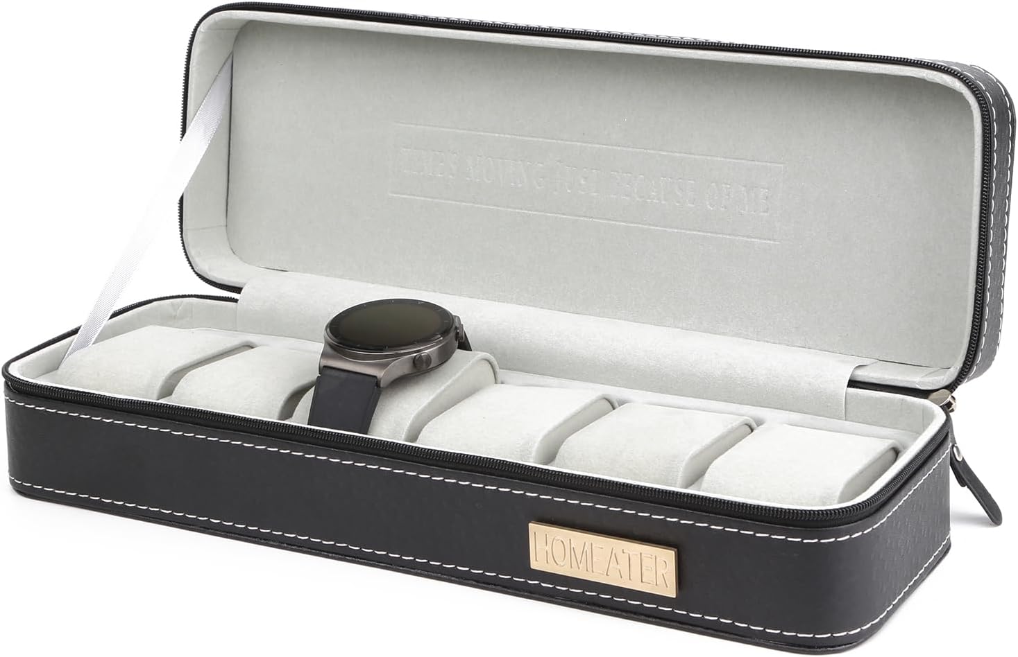 Amazon.com: Homeater 6 Slot Watch Box Portable Travel Zipper Case ...