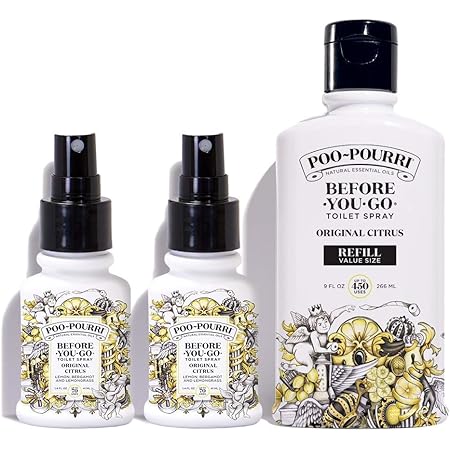 Amazon.com: Poo-Pourri Original Citrus 9-Ounce Refill Bottle and 1.4 ...