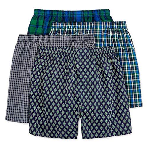 Buy Stafford 4 Pack Woven Cotton Boxers (Large, Navy) at Amazon.in