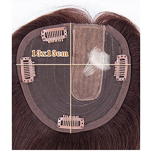 Straight Silk Base Human Hair Topper One Piece Side Part Forehead ...